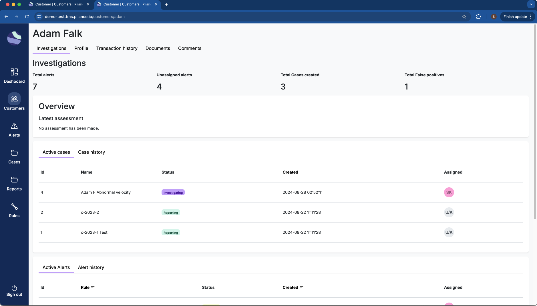 Customer | Pliance Documentation
