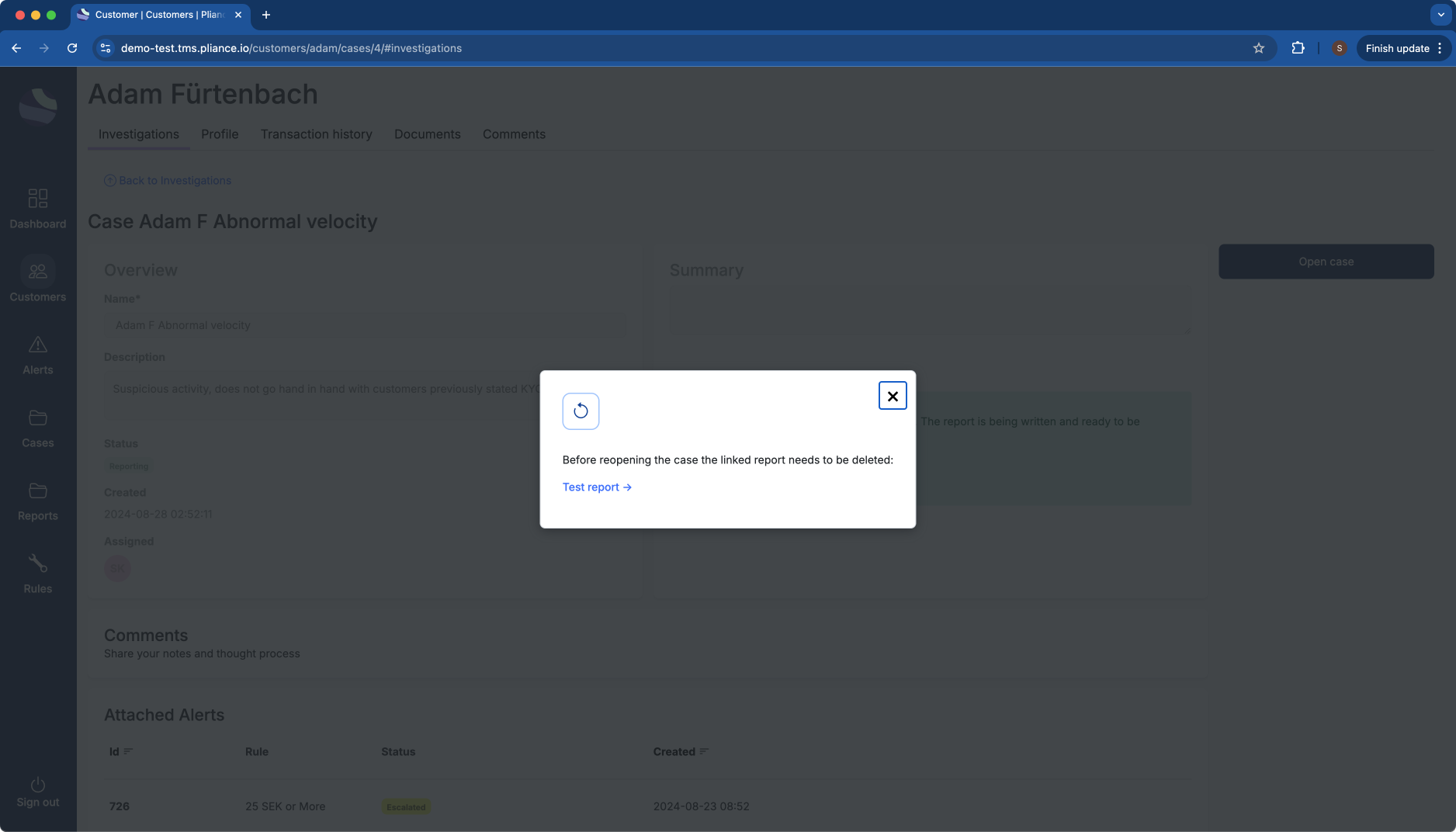 Cases | Pliance Documentation