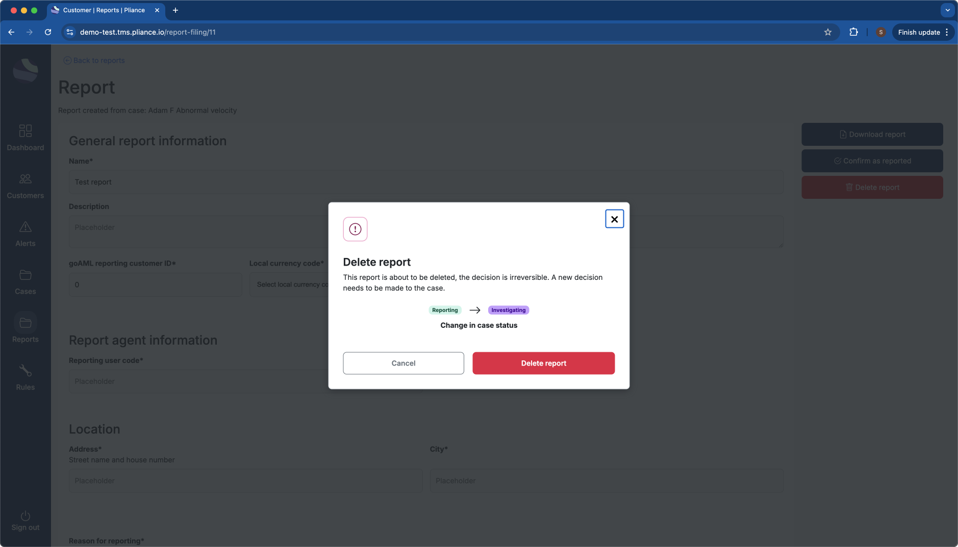 Cases | Pliance Documentation
